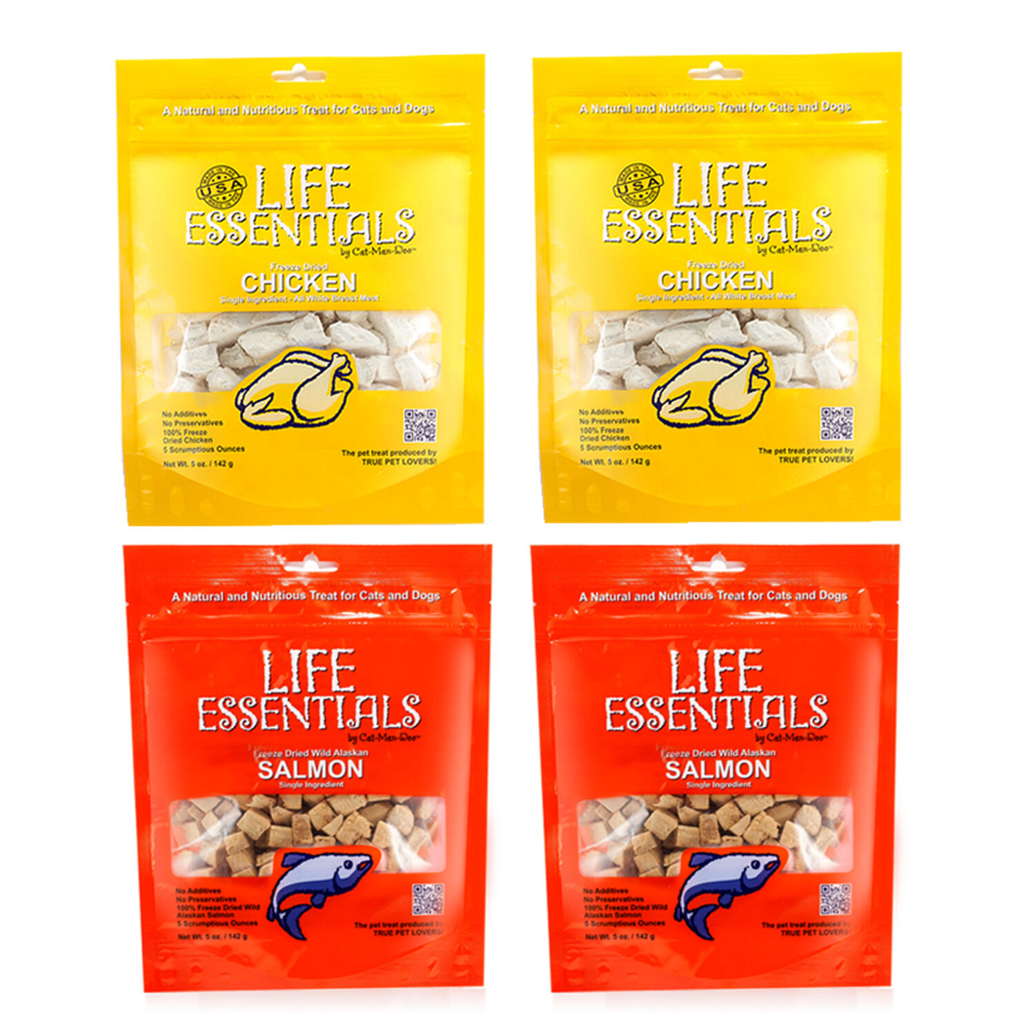 캣만두 라이프 에센셜 연어 치킨 142g 2종 4개 콤보 | 캣팡
